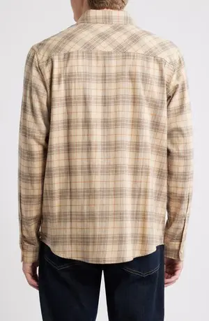 Ag Wayne Plaid Button-up Work Shirt - Tan Multi