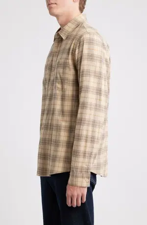 Ag Wayne Plaid Button-up Work Shirt - Tan Multi