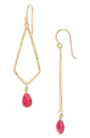 KIARA BY KI-ELE Gigi Drop Earrings - Gold/sapphire