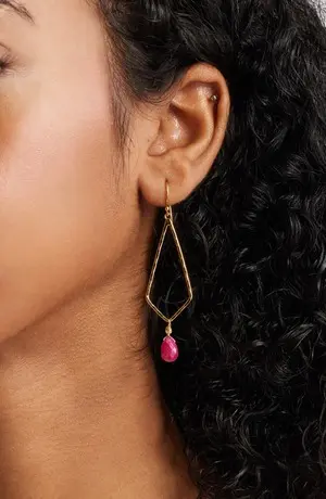 KIARA BY KI-ELE Gigi Drop Earrings - Gold/sapphire