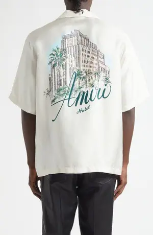 Amiri Hotel Silk Bowling Shirt