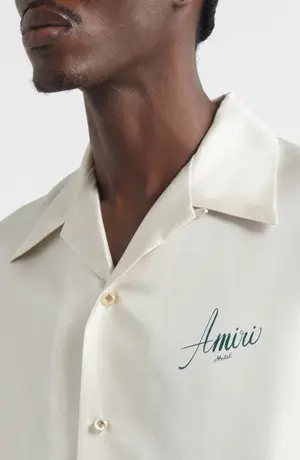 Amiri Hotel Silk Bowling Shirt