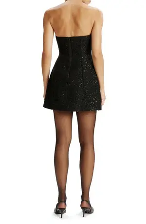 Bardot Karoline Sequin Bouclé Strapless Minidress