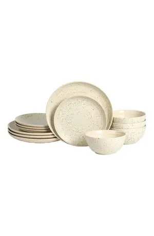 STONE + LAIN Dua Stoneware 12-piece Dinnerware Set