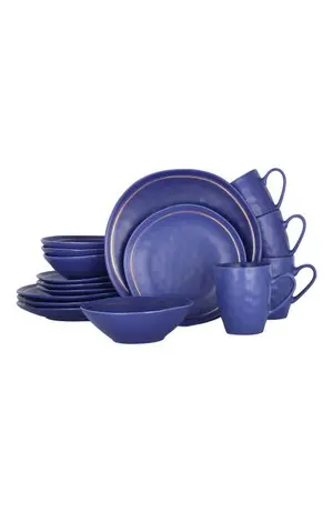 STONE + LAIN Clara Porcelain 16-piece Dinnerware Set - Blue