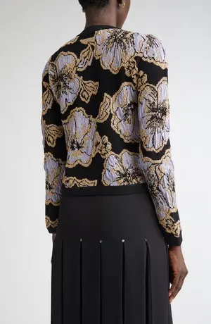 St. John Floral Jacquard Cardigan