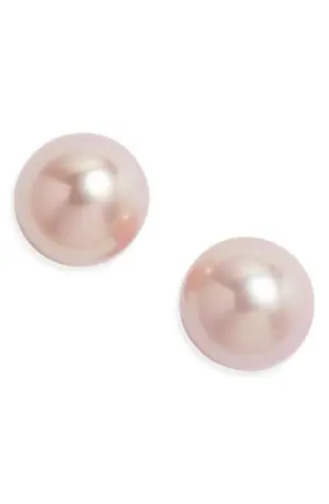 Nordstrom Freshwater Pearl Stud Earrings - Blush- 14k Yellow Gold