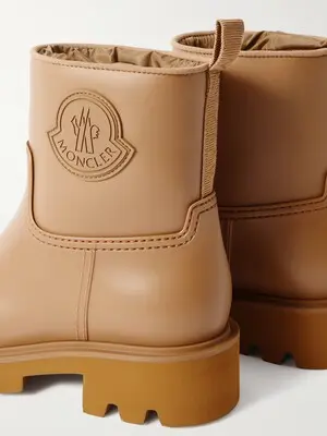 Moncler Kickstream Leather And Shell Ankle Boots