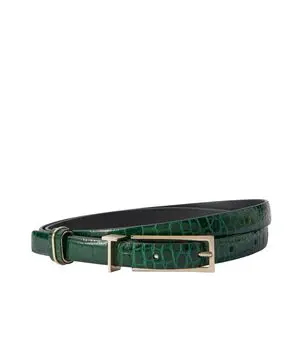TOM FORD Croc-effect Leather Belt - Green