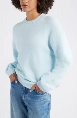 OPEN EDIT Cozy Crewneck Sweater - Blue Delicate