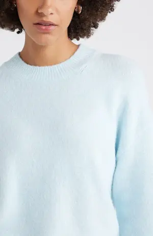 OPEN EDIT Cozy Crewneck Sweater - Blue Delicate