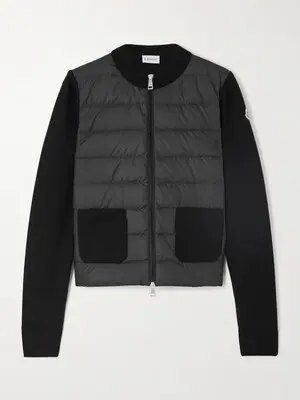 Moncler Wool And Quilted Shell Down Cardigan