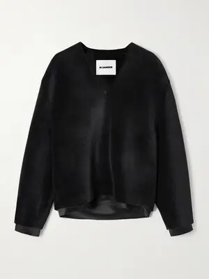 JIL SANDER Layered Velvet And Satin Blouse