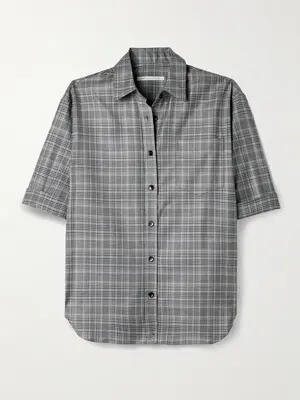 Maria Mcmanus Oversized Checked Wool-blend Shirt