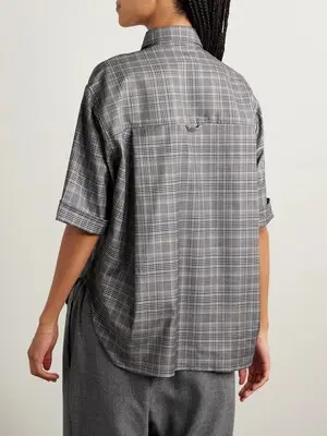 Maria Mcmanus Oversized Checked Wool-blend Shirt