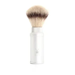MUHLE Travel Anodized Aluminum Tip Fiber Travel Shaving Brush - Silver