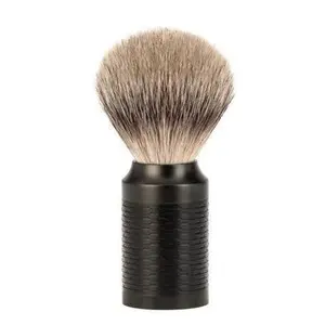 MUHLE Rocca Jet Stainless Steel Silvertip Badger Shaving Brush - Black