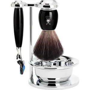 MUHLE Vivo Resin 4-piece Fiber & Fusion Shaving Set - Black