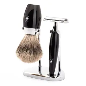MUHLE Kosmo 3-piece Fine Badger & Safety Razor Shaving Set - Black