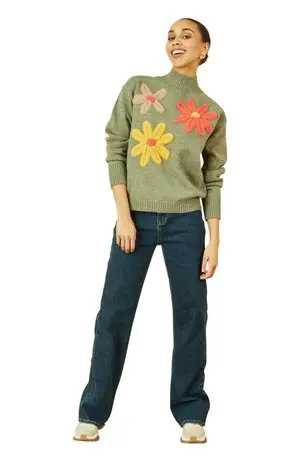 Yumi Applique Sweaters For Women