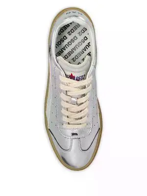 Dsquared2 Rider Metallic Leather Sneakers - Silver