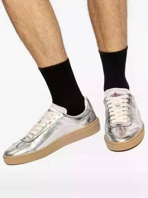 Dsquared2 Rider Metallic Leather Sneakers - Silver