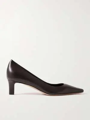 THE ROW Carla Leather Pumps - Dark Brown