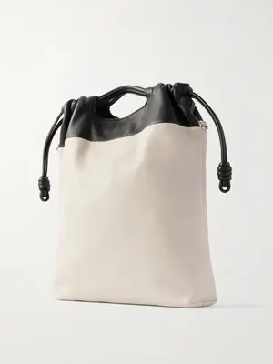 Loewe Flamenco Two-tone Leather Tote - Cream