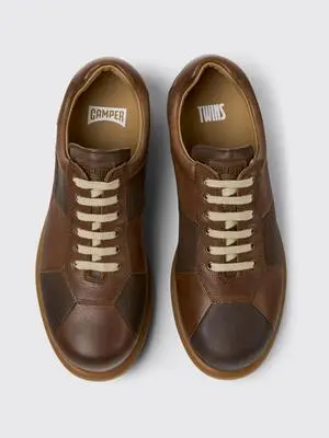 Camper Paneled Leather Lace-up Sneakers - Brown