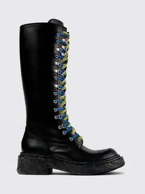 Camper Knee High Lace Up Boots Black