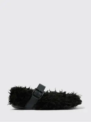 Camper Buckled Furry Shoes - Black