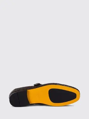 DOUCAL'S Woven Leather Mary Jane Flats - Dark