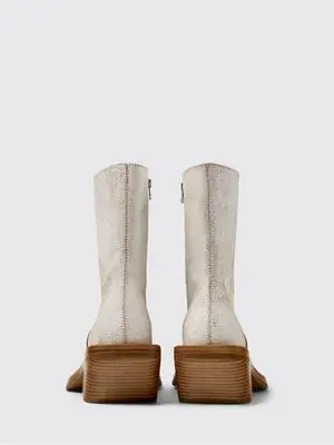 Camper Zip-up Ankle Boots - White