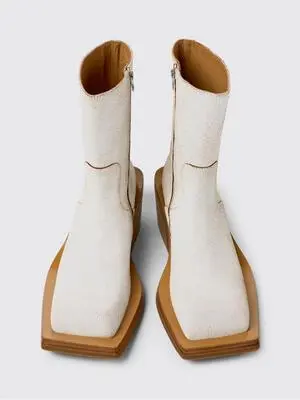 Camper Zip-up Ankle Boots - White