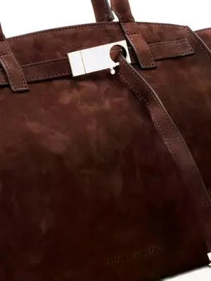 Benedetta Bruzziches Suede Shoulder Bag With Clasp - Brown