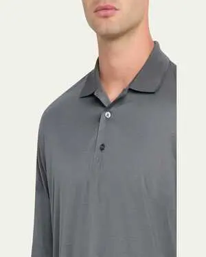 Charvet Cotton Jersey Long-sleeve Polo Shirt