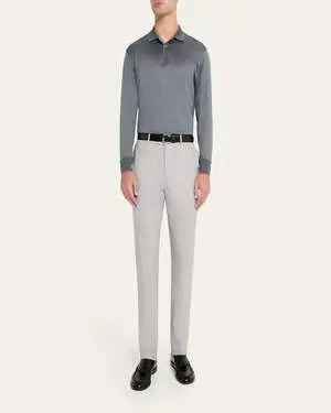 Charvet Cotton Jersey Long-sleeve Polo Shirt