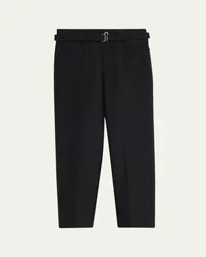 Sacai Belted Poly-Wool Suiting Pants - Black