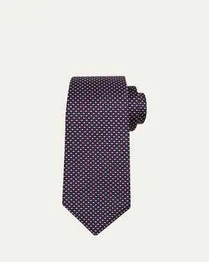 Kiton Sevenfold Silk Tie Navy Multi