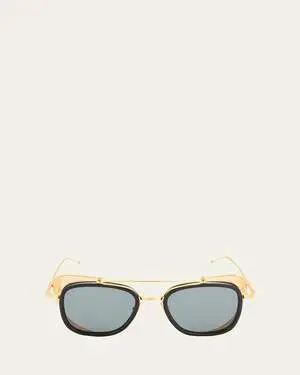 Thom Browne Rectangle Sunglasses With Side Shields - Black