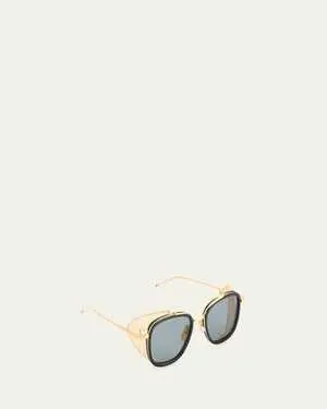 Thom Browne Rectangle Sunglasses With Side Shields - Black