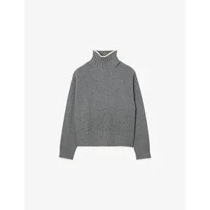 Sandro Ribbed Wool And Cashmere-blend Jumper