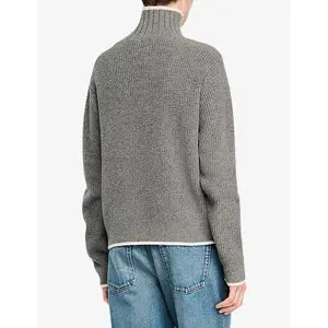 Sandro Ribbed Wool And Cashmere-blend Jumper