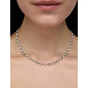 Monica Vinader Bezel Cluster Necklace - Silver