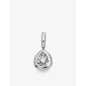 Monica Vinader Pear Solitaire Lab Grown Diamond Pendant - Silver