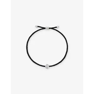 Monica Vinader Pear Solitaire Diamond Cord Bracelet - Silver