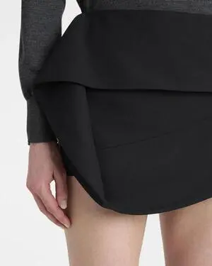 FERRAGAMO Wool Faille Micro Skirt
