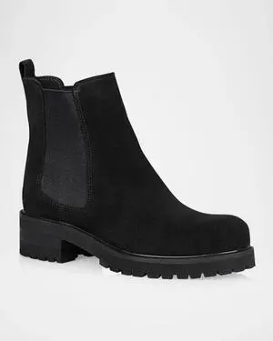 La Canadienne Cye Suede Chelsea Booties - Black
