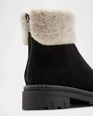 La Canadienne Dwayne Shearling-lined Suede Booties - Black