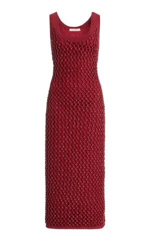 DIOTIMA Crystal-embellished Knit Midi Dress - Red